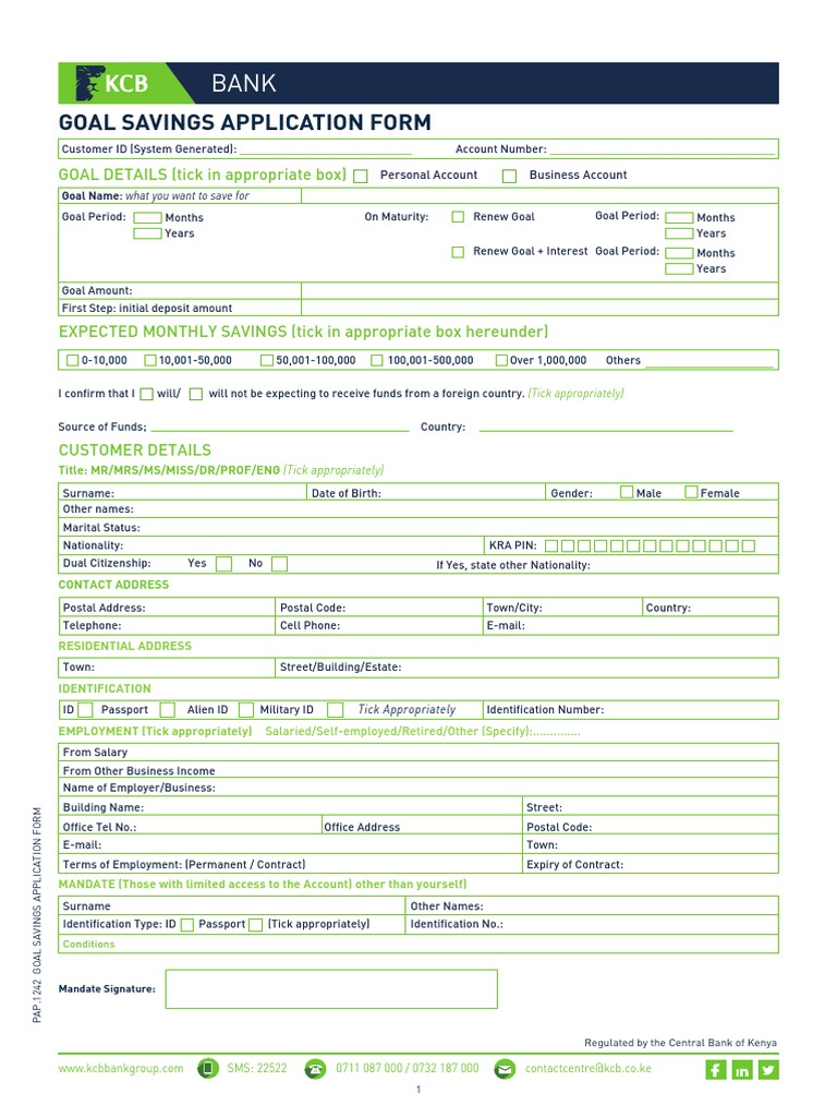Goal Savings Application Form.cleaned | PDF | Cheque | Banks