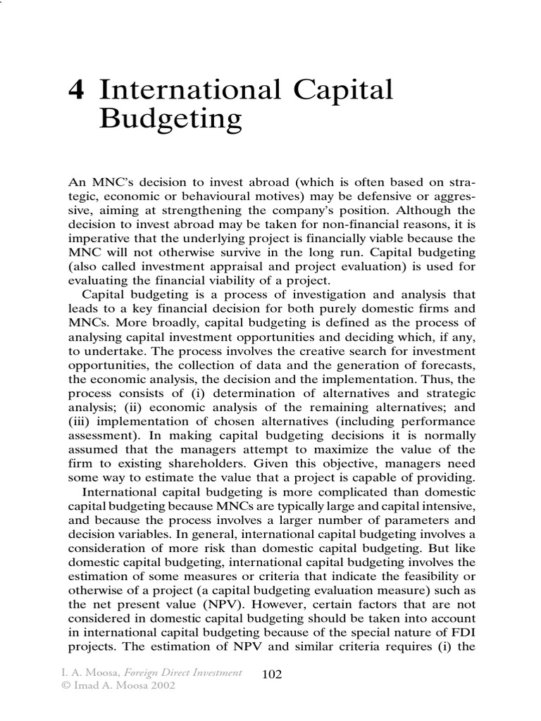International Capital Budget | PDF | Capital Budgeting | Net Present Value