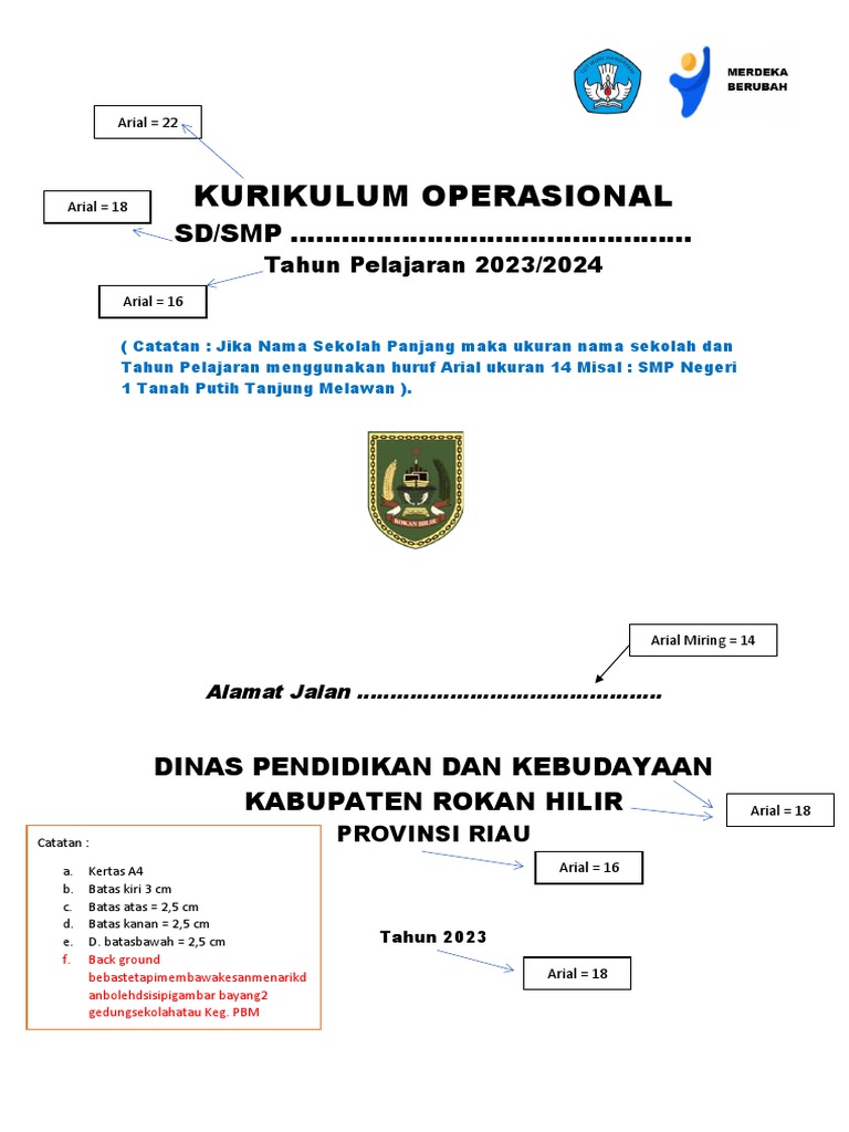 Contoh Cover Kurikulum Merdeka SD/SMP | PDF