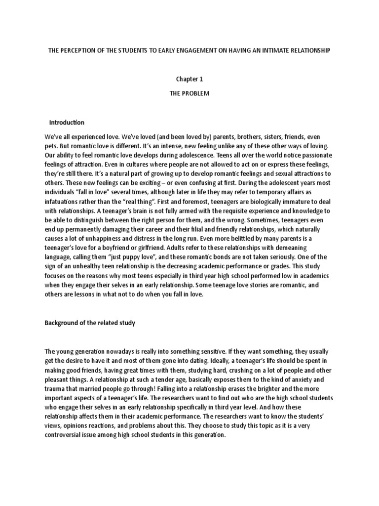 Research Paper | PDF | Adolescence | Romance (Love)