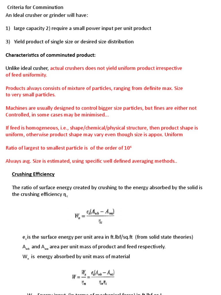 Principles of Comminution | PDF