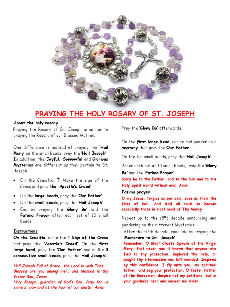 The Holy Rosary To St. Joseph | Download Free PDF | Rosary | Saint Joseph