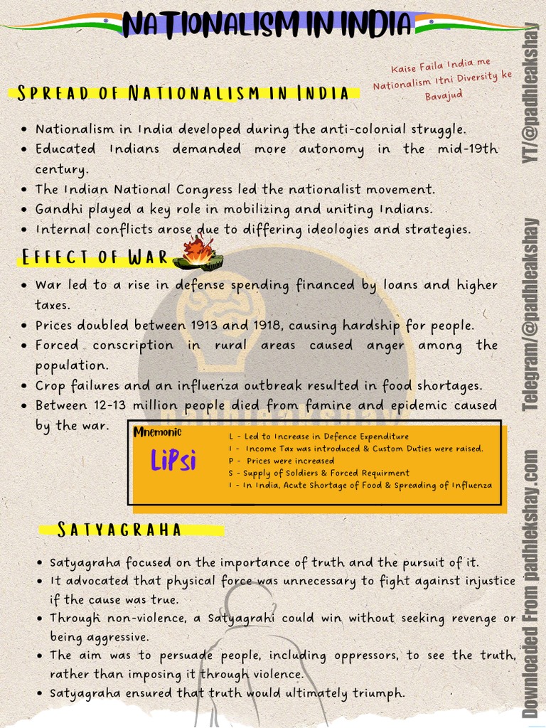 Nationalism in India - PadhleNotes PDF | PDF | Mahatma Gandhi | South Asia