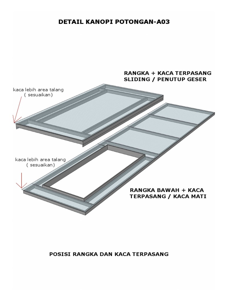 Detail Kanopi Kaca Sliding A03 | PDF