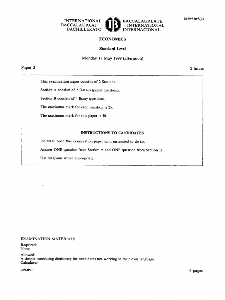 Economics_paper_2_SL | PDF
