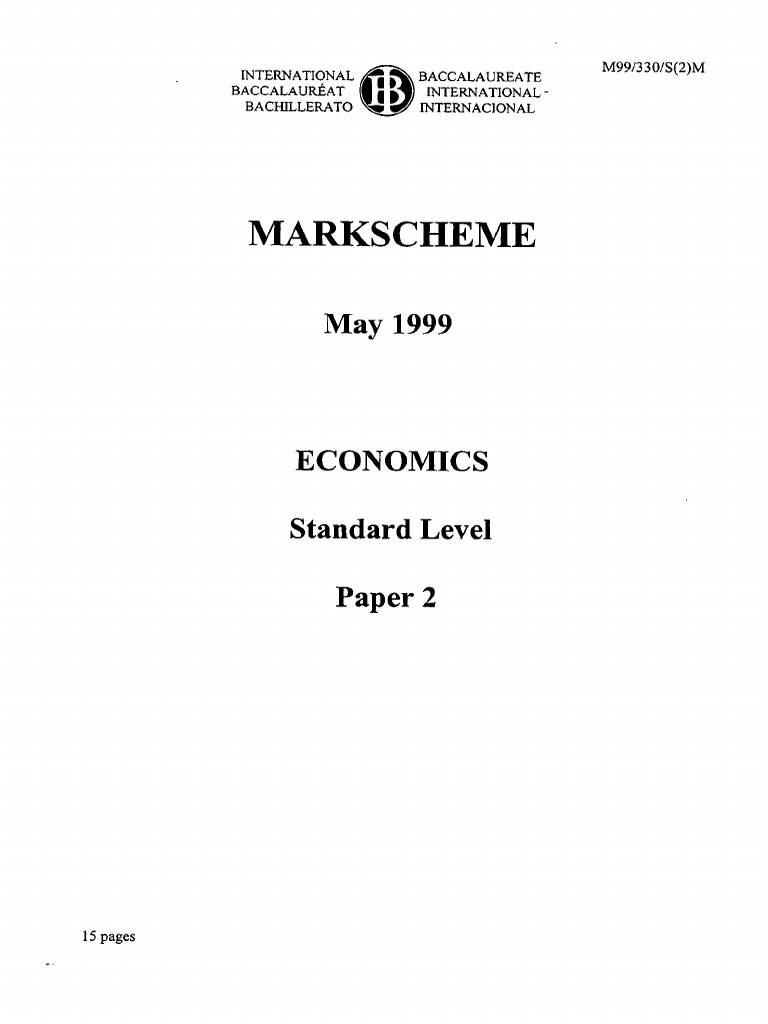 Economics Paper 2 SL Markscheme | PDF