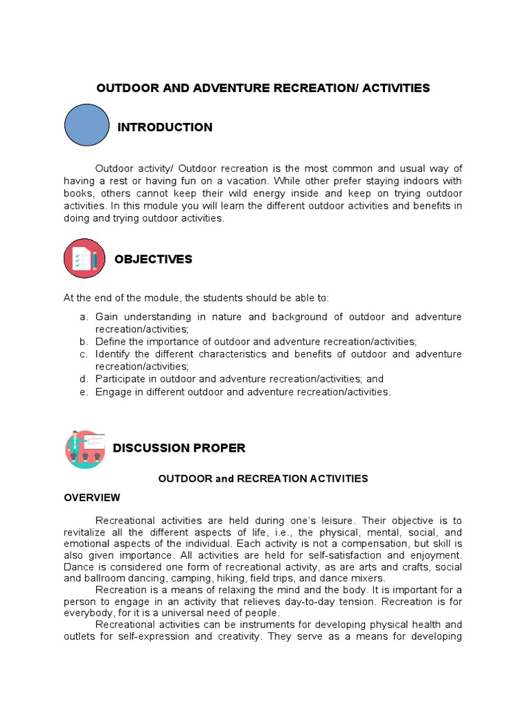 Pe 4 Module 1 | PDF | Recreation | Outdoor Recreation