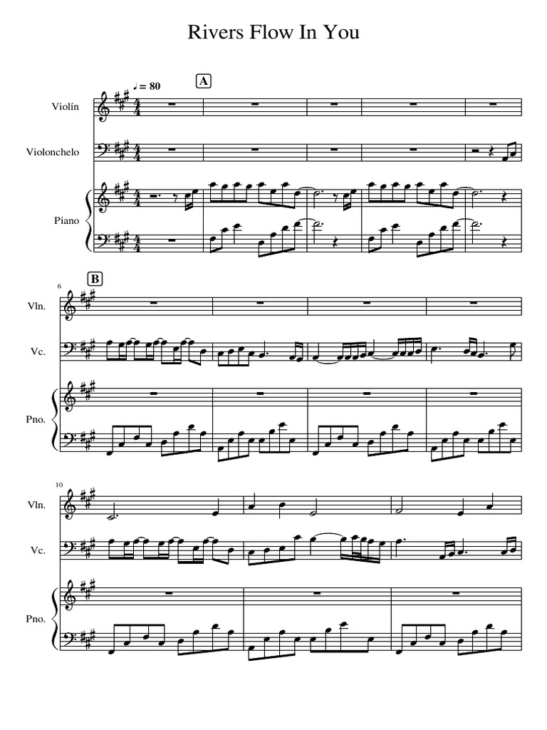 Rivers Flow in You-Partitura y Partes | PDF