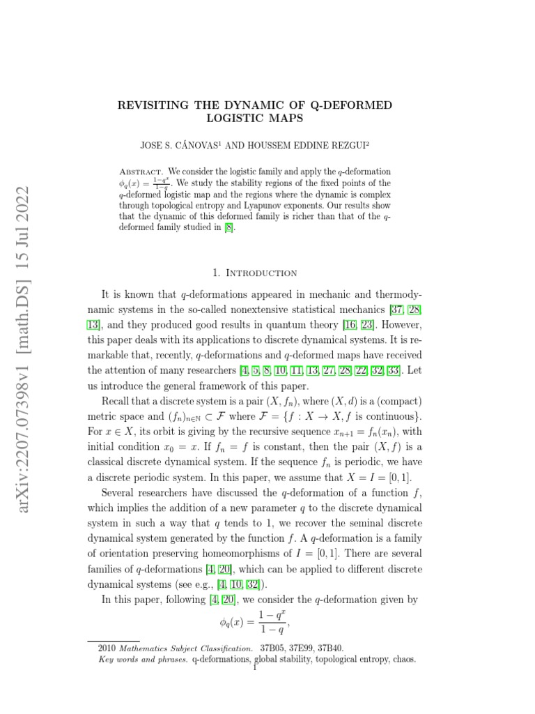 2207 07398 | PDF | Chaos Theory | Attractor