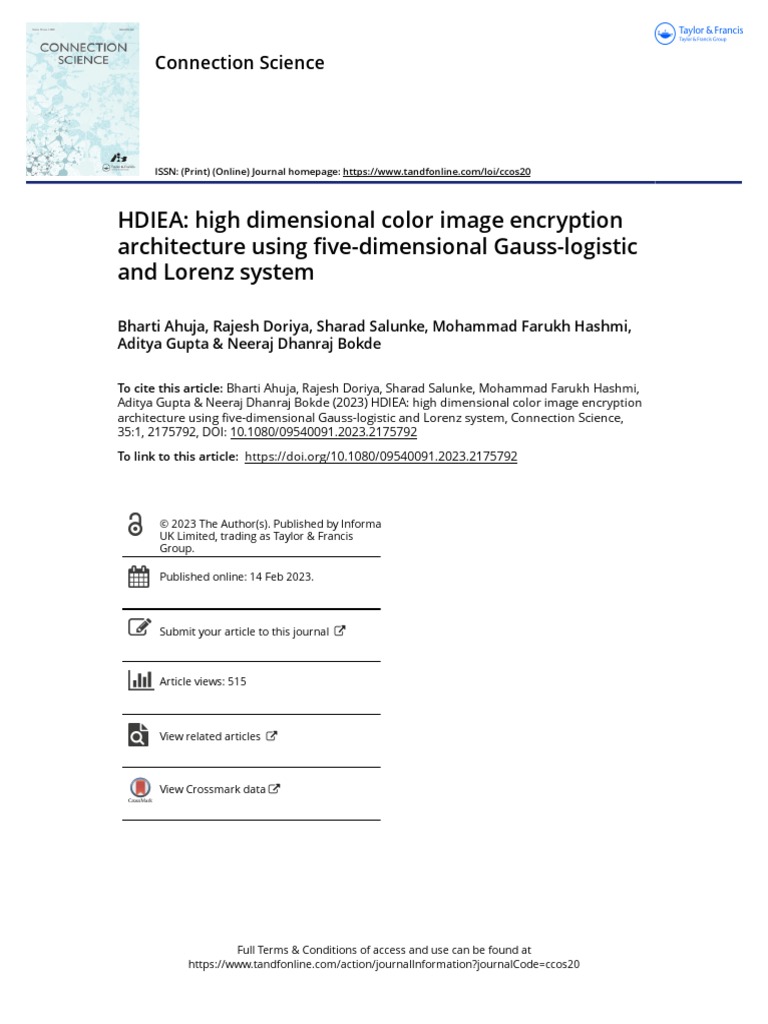 HDIEA High Dimensional Color Image Encryption Architecture Using Five ...
