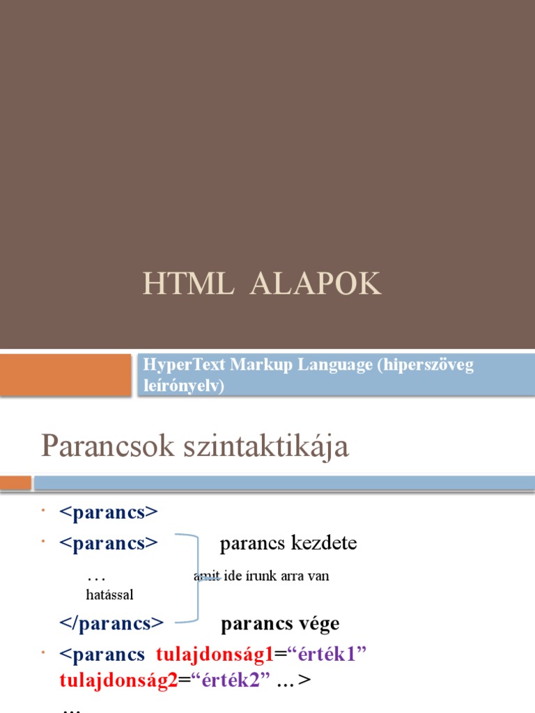 HTML Alapok1 | PDF