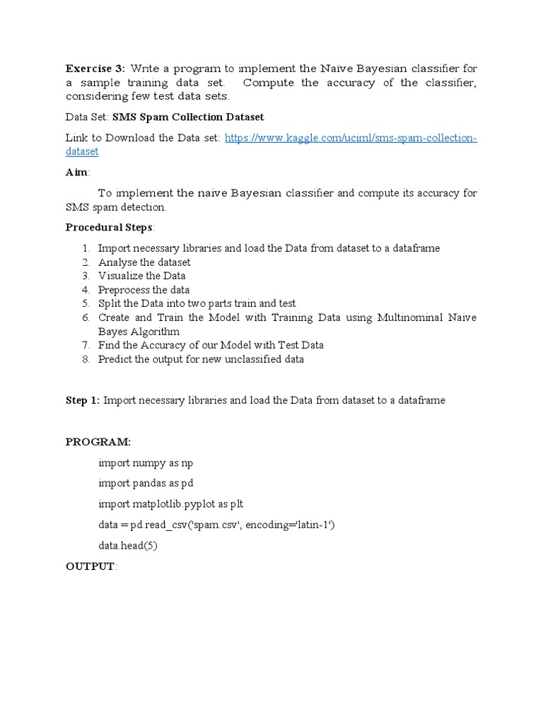 AI and ML Lab Manual | Download Free PDF | Statistical Classification | Statistics