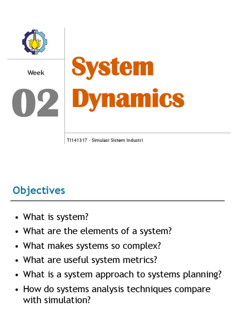 W2-3 - System Dynamics-1 | PDF | Mathematical Optimization | Simulation