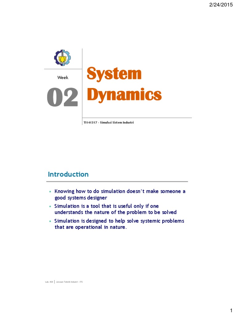 W2 - System Dynamics | PDF | Performance Indicator | Mathematical Optimization