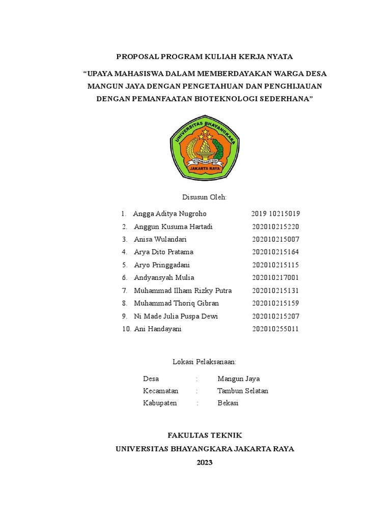 Proposal KKN Kel.2 | PDF