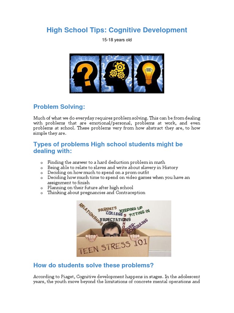 1 High School Tips Cognitive Development | PDF | Thought | Cognitive ...