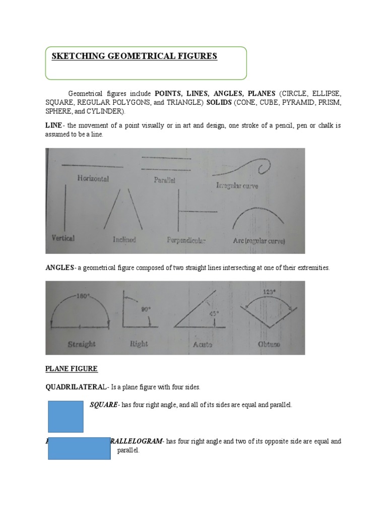 Geometrical Figures and Sketching Guide | PDF | Shape | Triangle