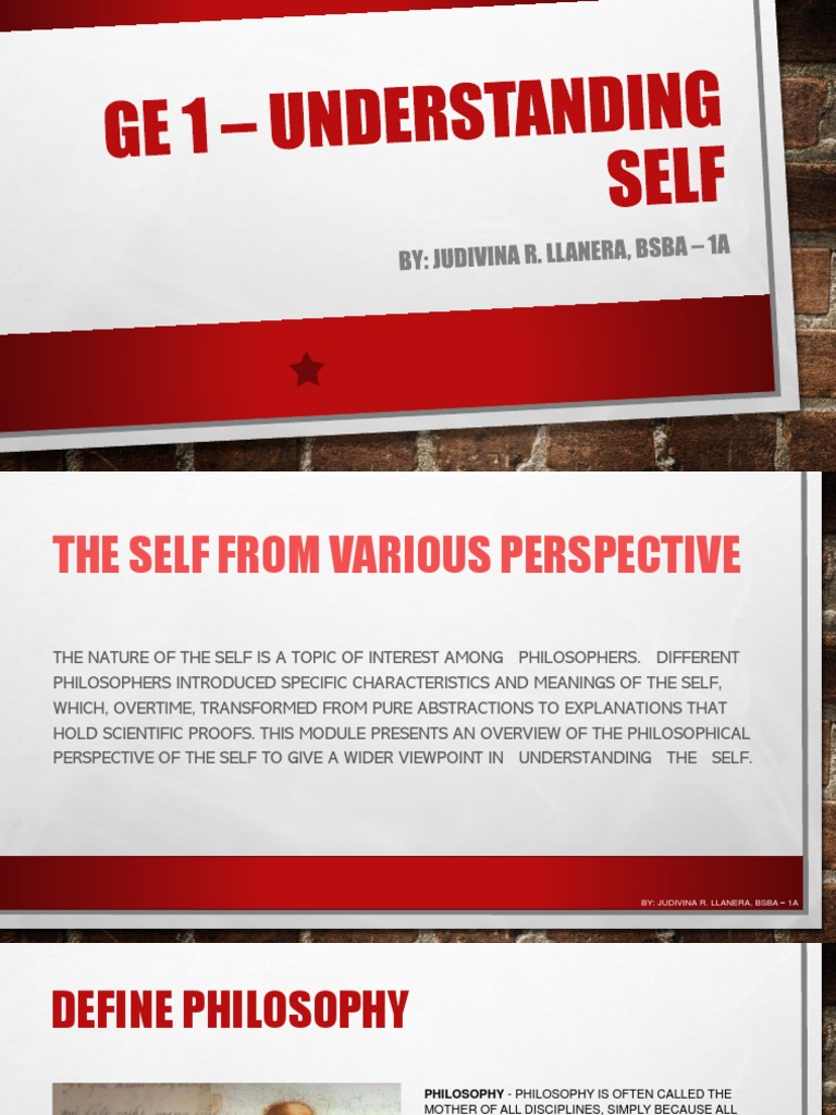 Ge 1 - Understanding Self | PDF | Philosophy Of Self | Soul