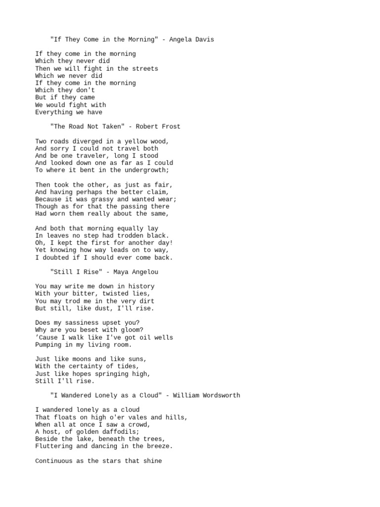 Poemas en Ingles | PDF