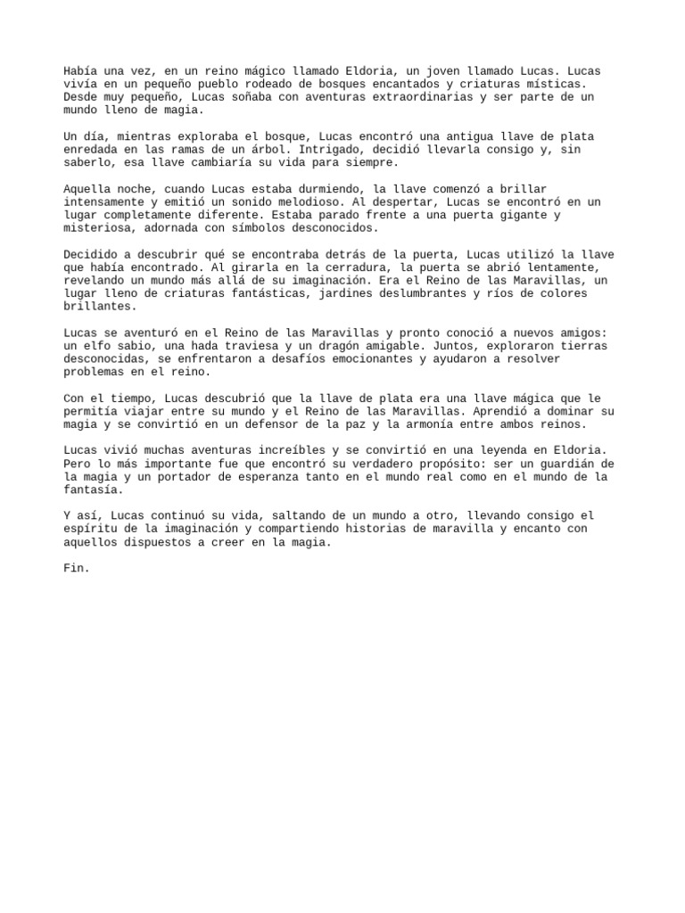 Un Cuento Corto de Fantasia | PDF