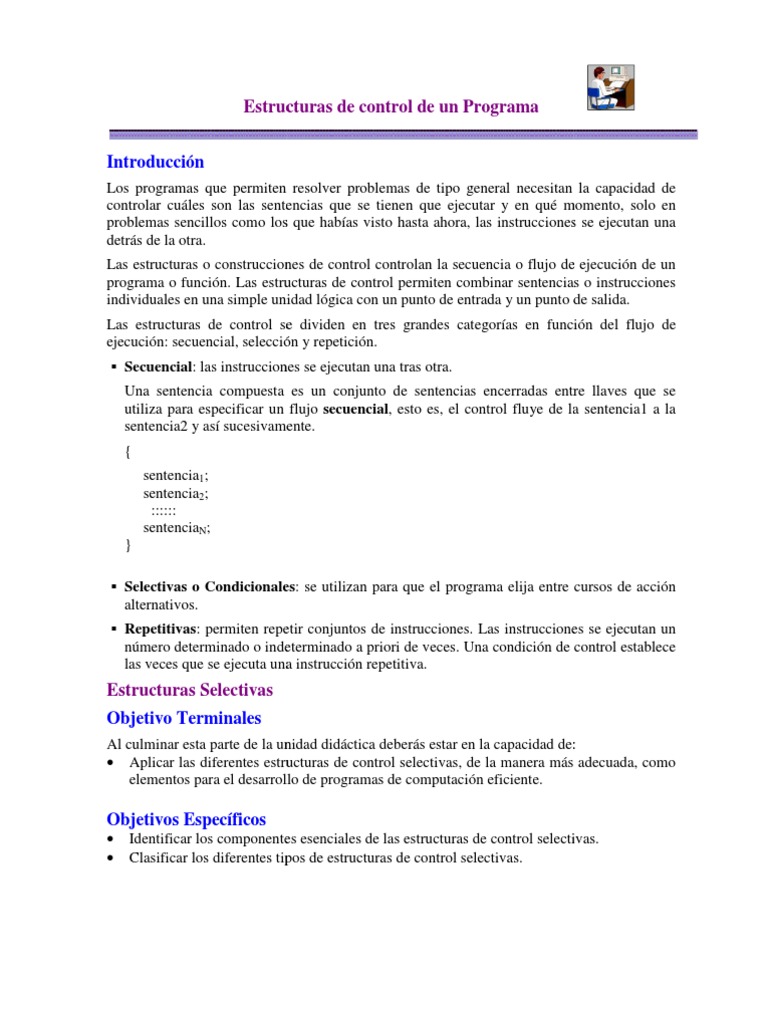 Estructuras de Control en C++ | PDF | Programa de computadora ...