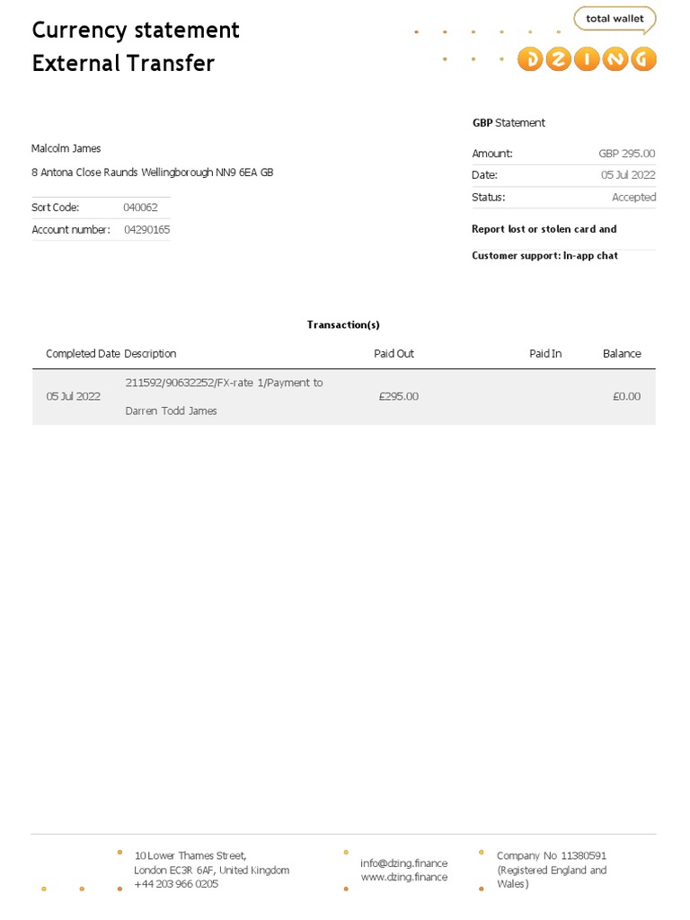 Dzing Statement | PDF