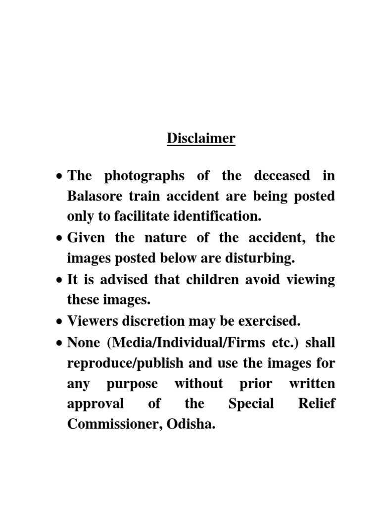 Photos Of Deceased with Disclaimer | PDF