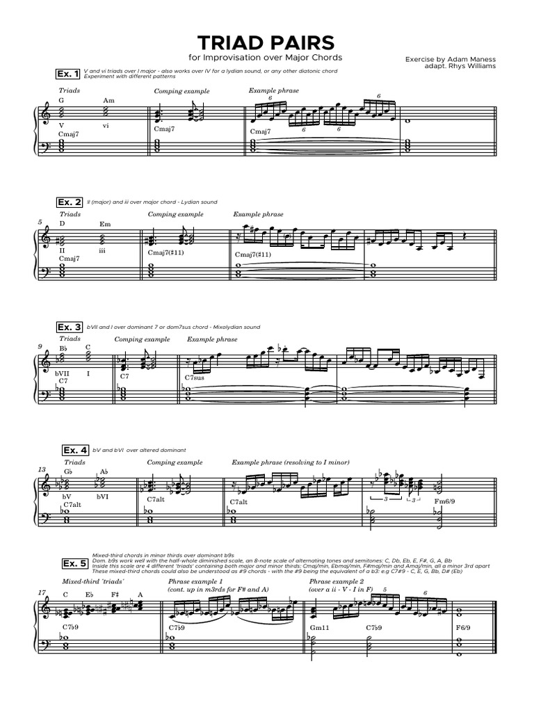 Triad Pairs For Improvisation | PDF | Chord (Music) | Musical Scales