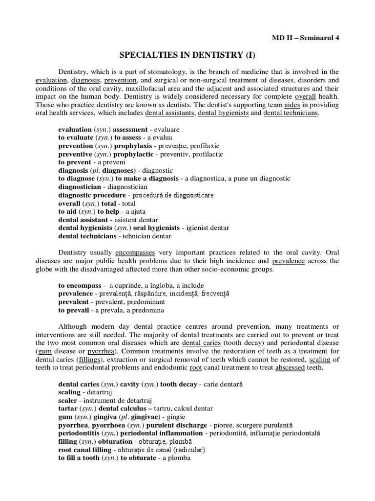 Md Ii S4 Specialties In Dentistry 1 Pdf Dentistry Dentist