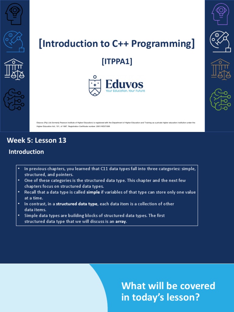 2023 Slide Deck ITPPA1-22 Week 5 - ARRAYS | PDF | Parameter (Computer Programming) | Data Type