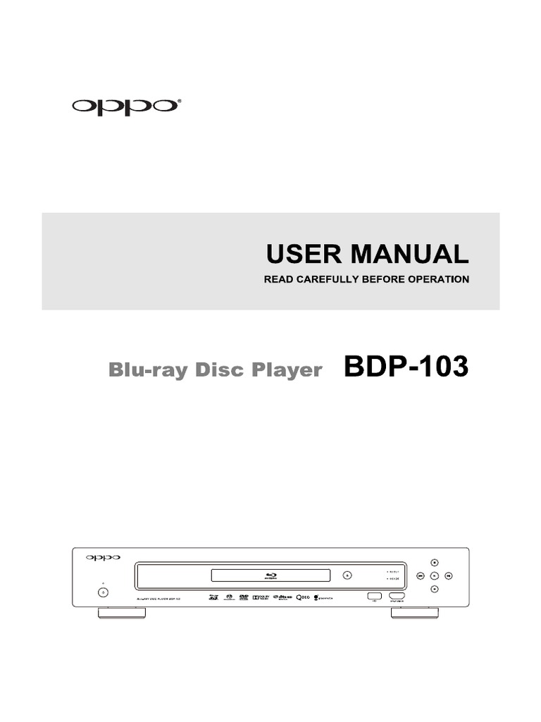 Oppo BDP-103 (D) Instruction Manual | PDF