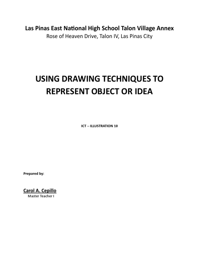 USING DRAWING TECHNIQUES TO REPRESENT OBJECT OR IDEA | PDF | Drawing ...