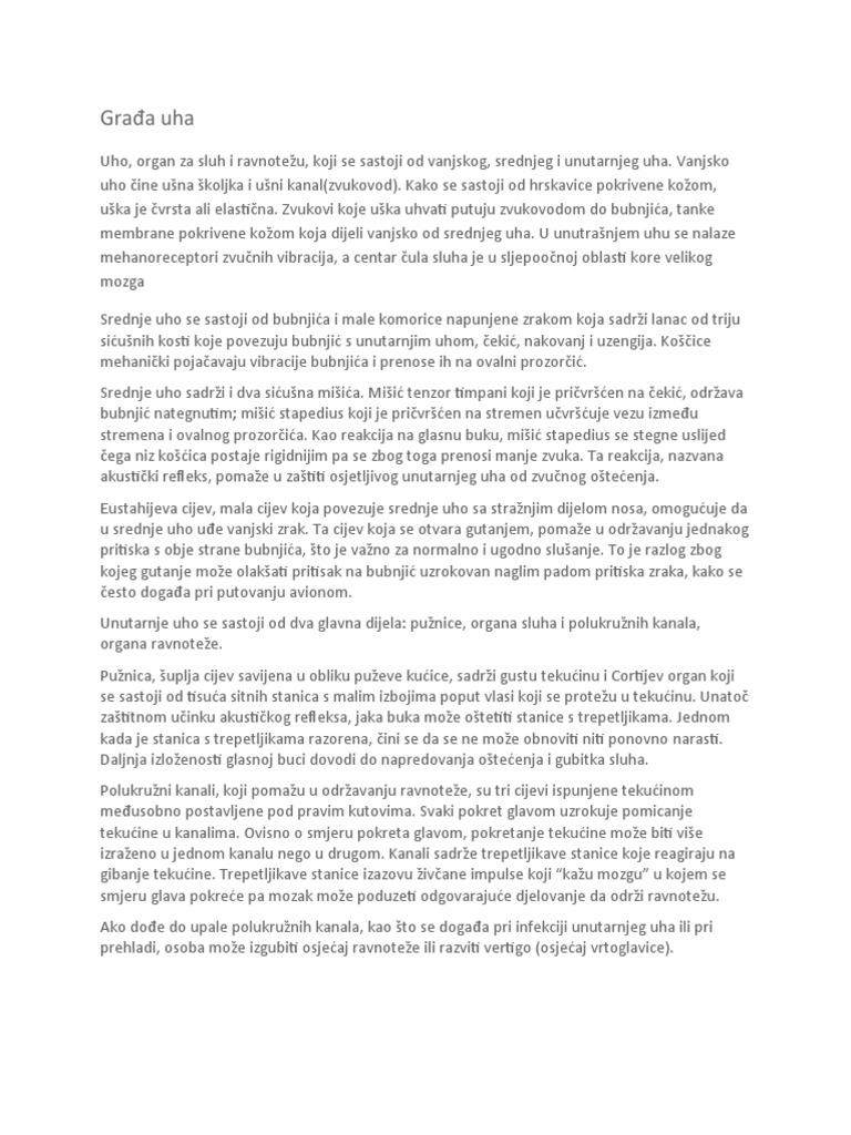 Anatomija Uha | PDF