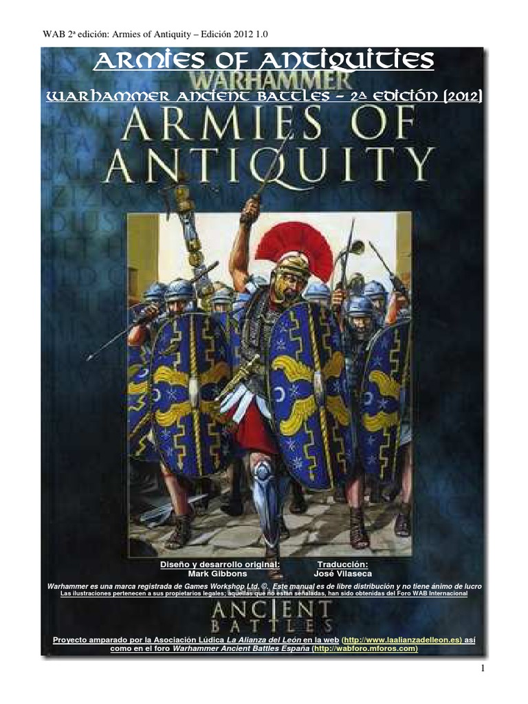 Warhammer Ancient Battles 2.0 Armies of Antiquities | PDF | Caballería | Artillería
