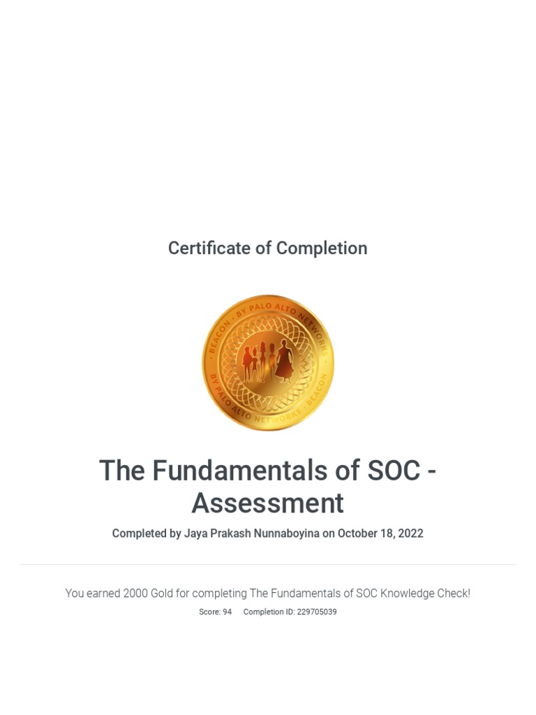 The Fundamentals of SOC - Assessment - Beacon | PDF The Fundamentals of SOC - Assessment - Beacon | PDF