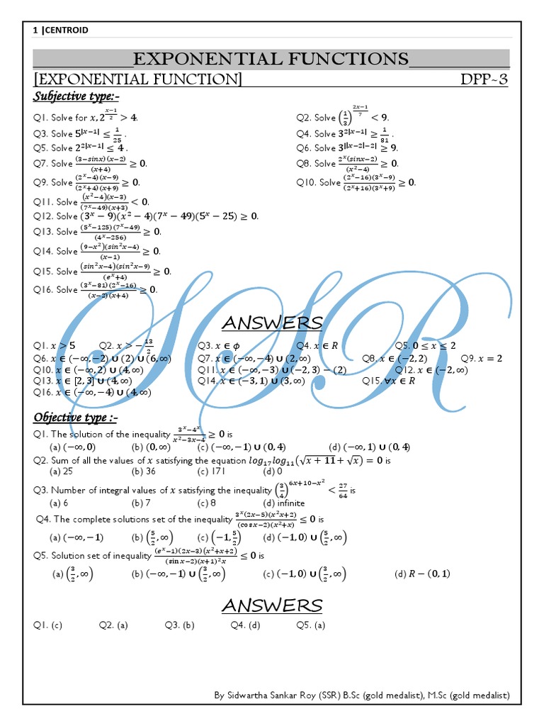 Exponential Functions (DPP-3) | PDF | Mathematical Objects | Mathematical Analysis