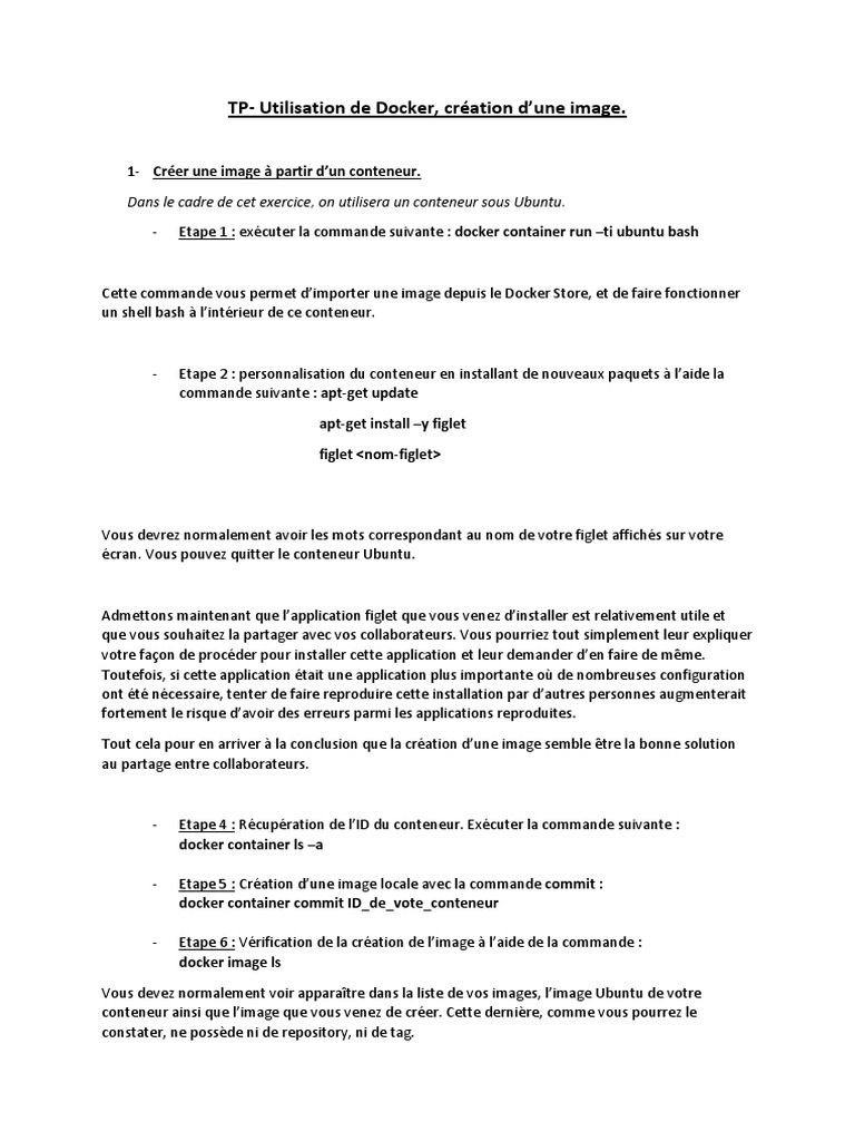 TP Docker Creer Une Image | PDF | Génie logiciel | Logiciel