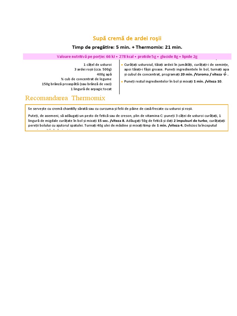 Supa Crema Ardei | PDF