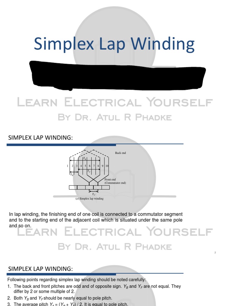 Simplex Lap Winding | PDF | Electrical Engineering | Magnetism