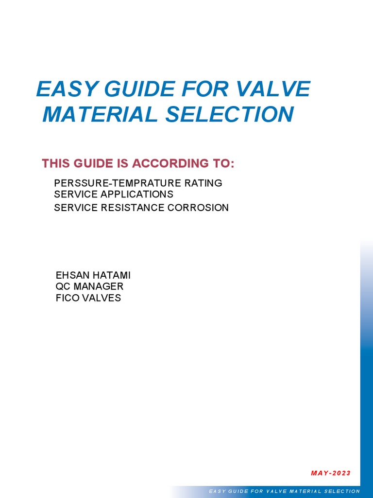 Easy Guide For Valve Material Selection | PDF | Stainless Steel | Corrosion