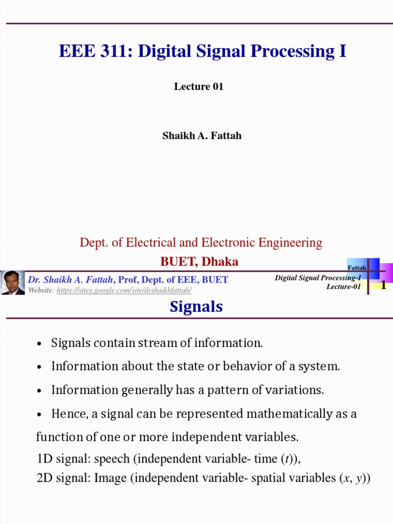 Slide 01 | PDF | Digital Signal Processing | Digital Signal