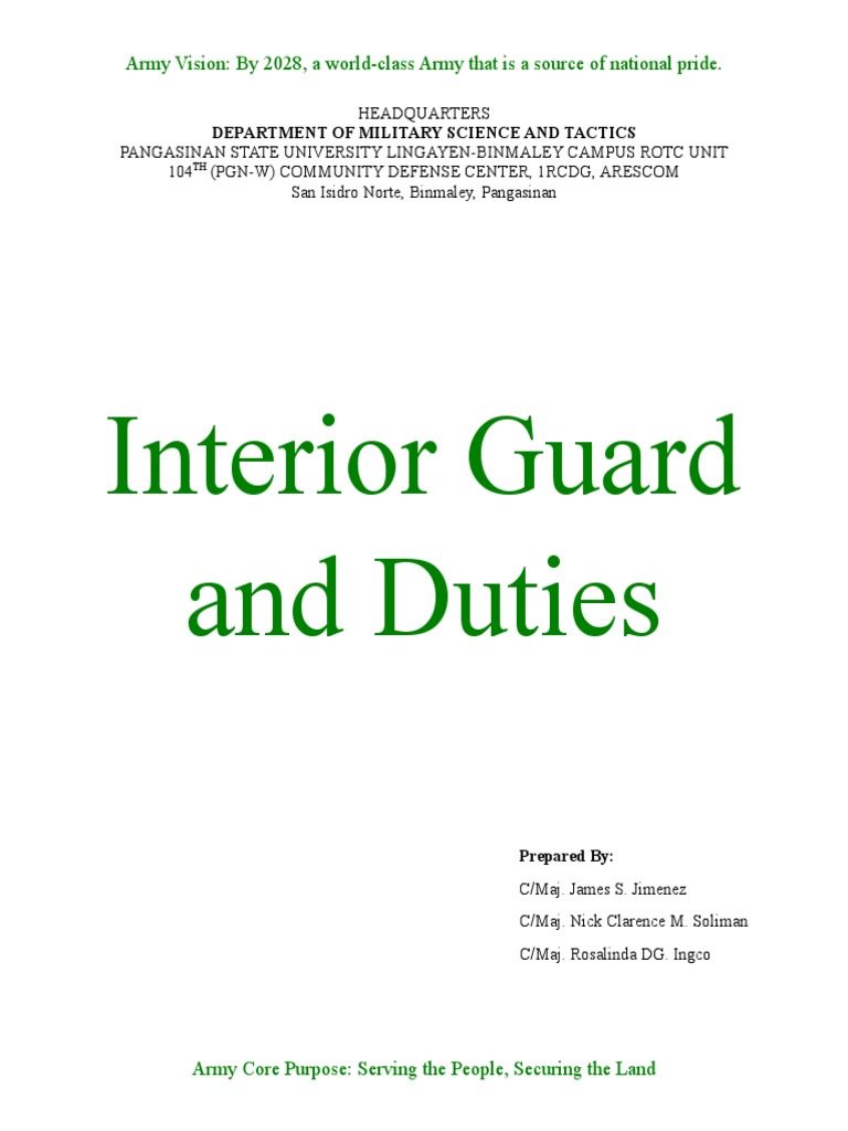 Interior Guard Duties and Structure | PDF | Sergeant | Non Commissioned ...