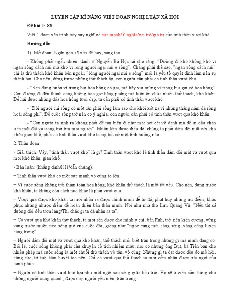 ĐOẠN VĂN NLXH + DẪN CHỨNG NĂM 23 | PDF