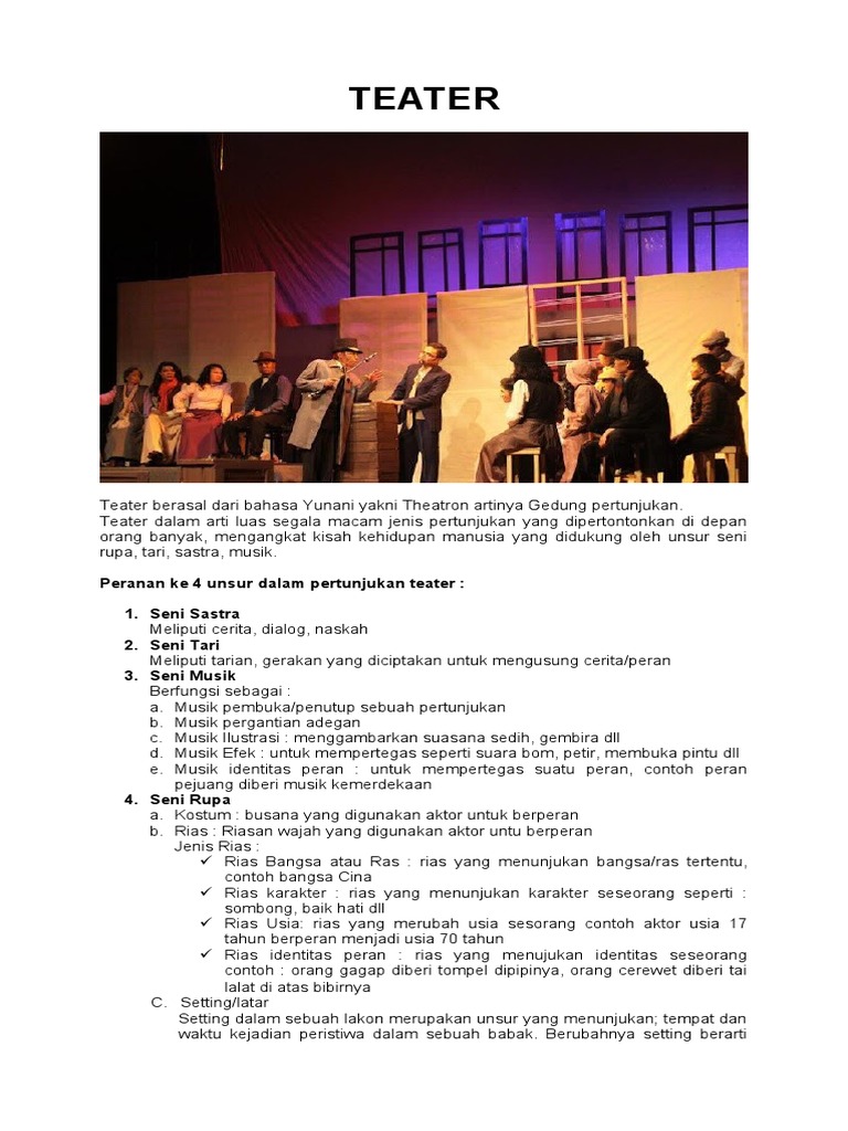 Unsur dan Teknik dalam Teater | PDF
