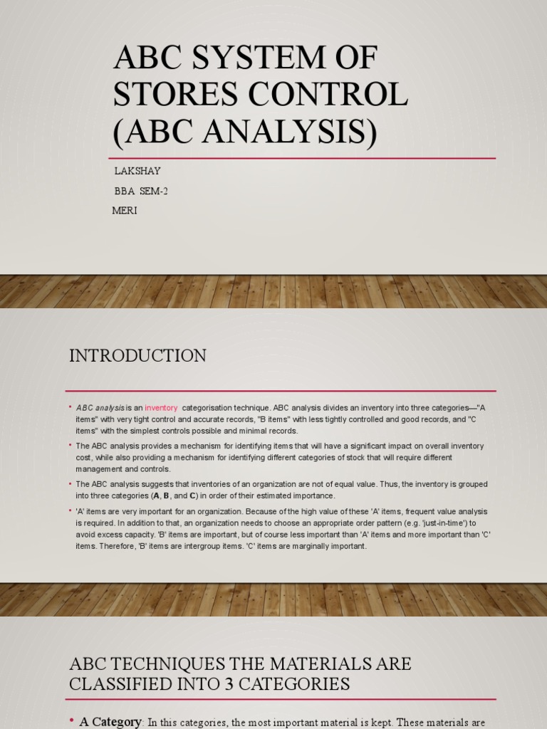 ABC Stock Categorization Explained | PDF | Business | Business Process