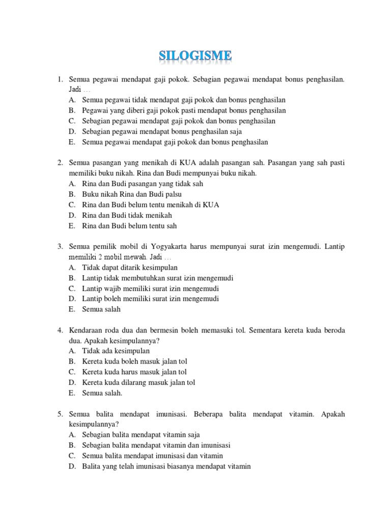 Silogisme 3 | PDF | Perjalanan