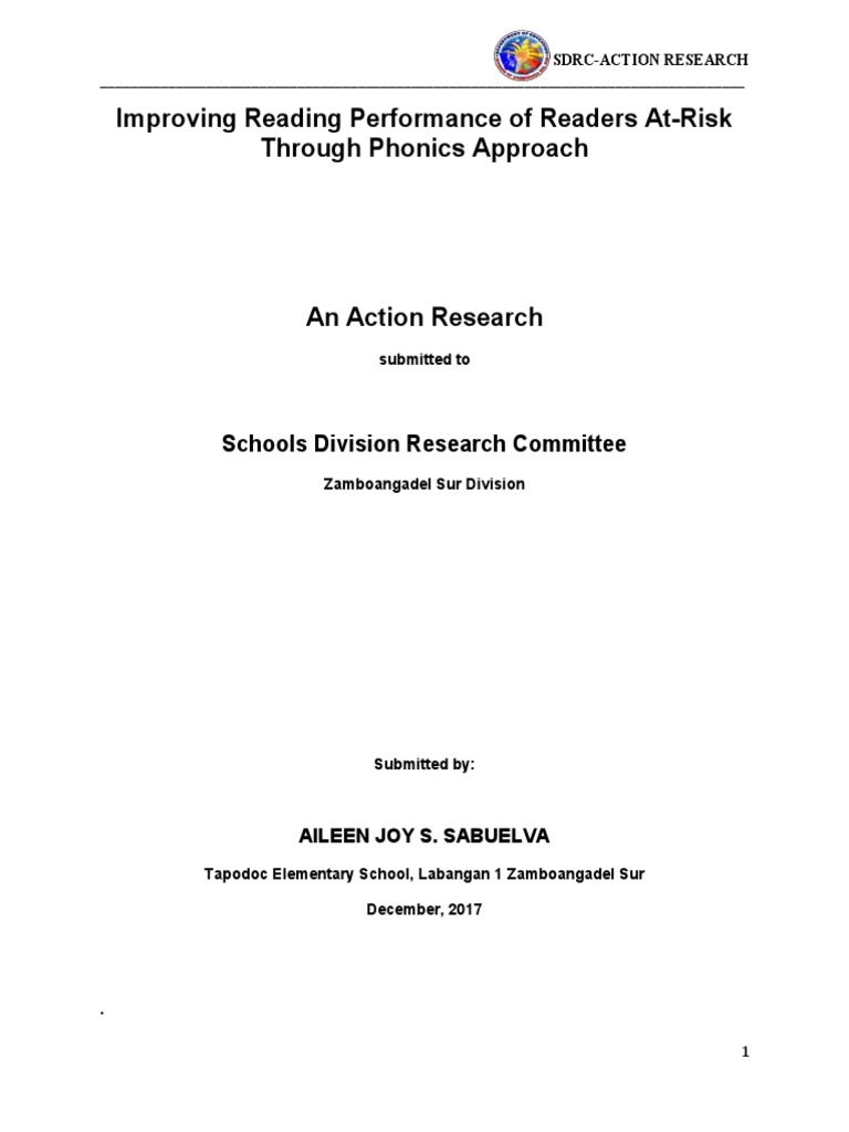 Improving Reading Performance of Readers At-Risk Through Phonics Approach | PDF | Phonics ...