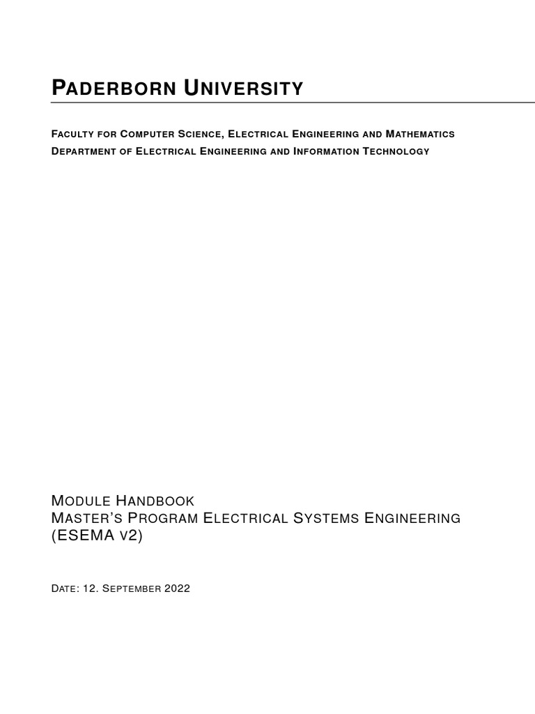 Module Handbook ESEMA v2 - Stand WISe 2022 23 | PDF | Numerical Analysis | Project Management