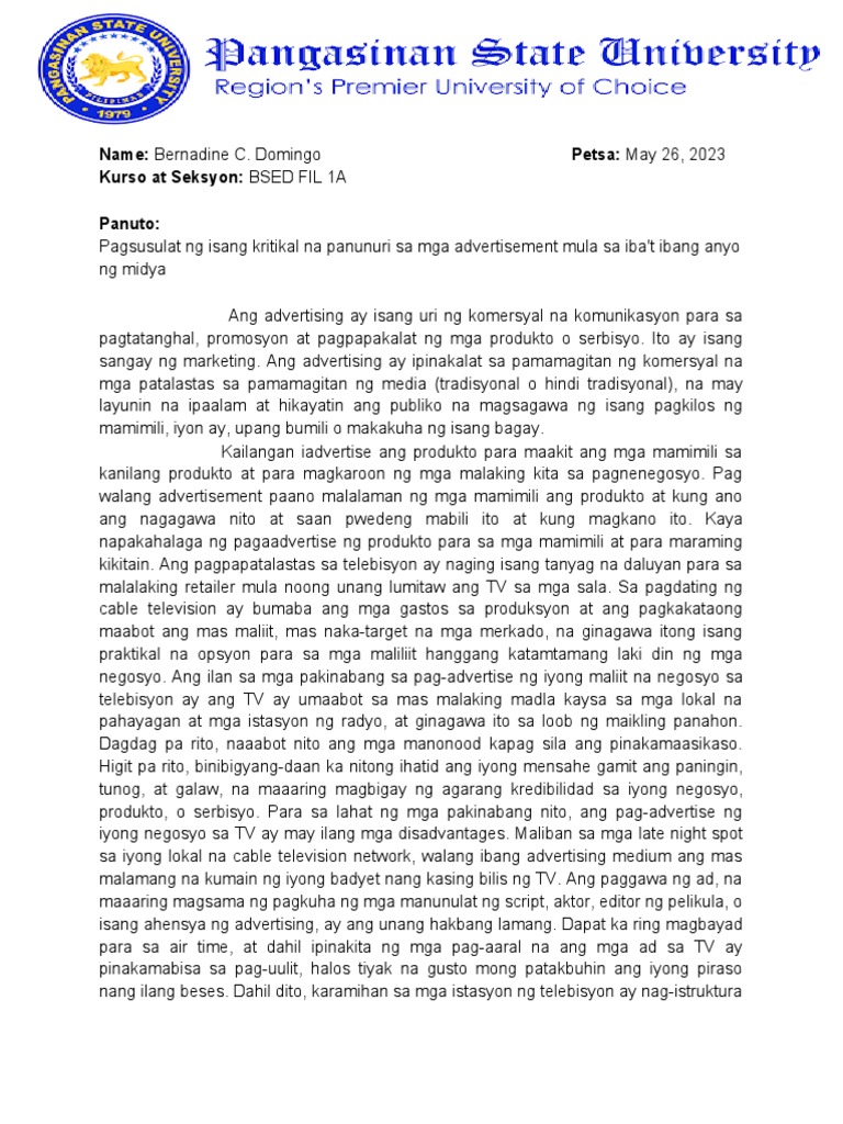 Bsed Fil 105-SG 3 | PDF