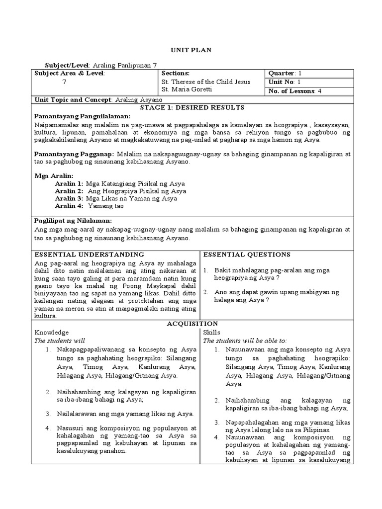AP 7 Unit Plan | PDF
